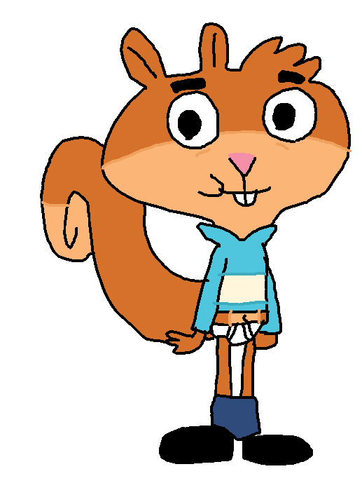 Scaredy Squirrel with Belly Button in Pants Down with Shoes by BoatRocker22