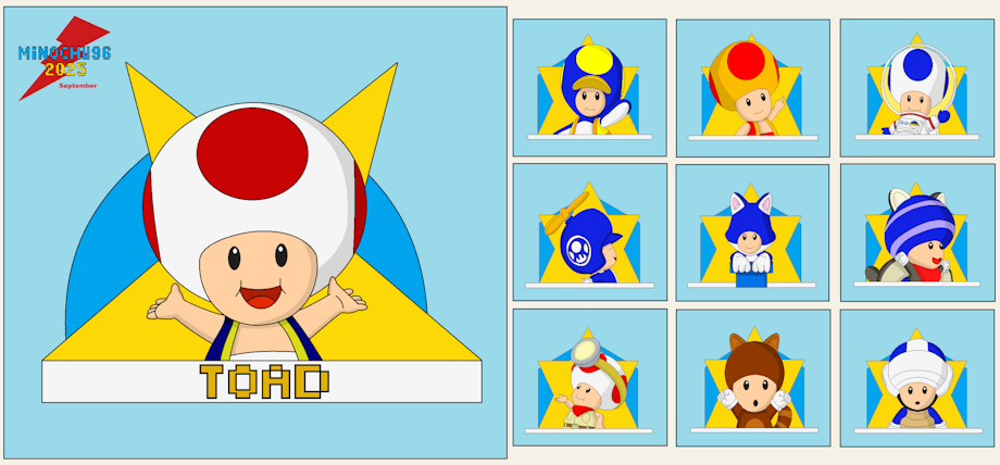 Toad (Mario Kart Alts.) by Minochu96