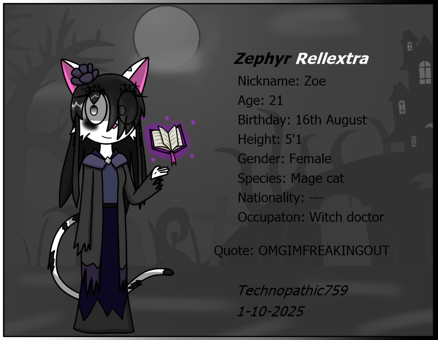 Character card-- Zephyr Bellextra by Netherkitty