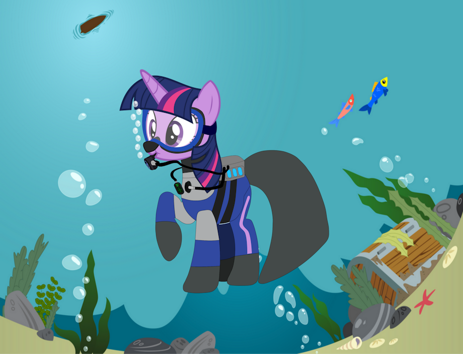 Twilight Scuba Diving with a Team Aqua Scuba Gear by SonicStreak5344